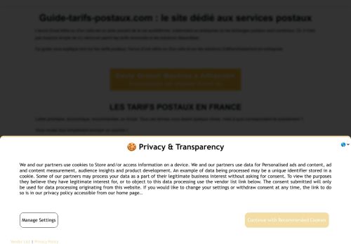 Guide tarifs postaux | Avis Site