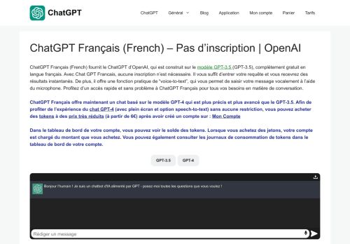 Chat GPT French | Avis Site